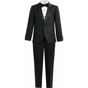 MOUSTACHE Textured Suit Set With Satin Lapels