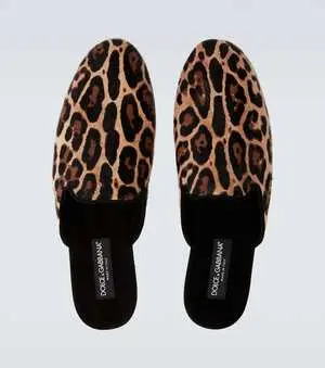 Dolce & Gabbana Leopard-print Calf Hair Mules - Multicoloured