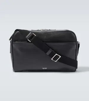 TOM FORD Leather Messenger Bag - Black