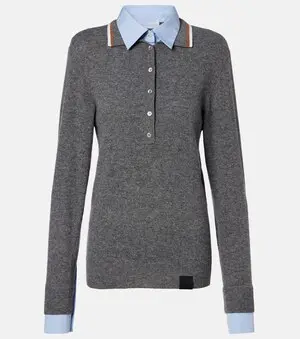 Stella McCartney Layered Virgin Wool Polo Sweater - Grey