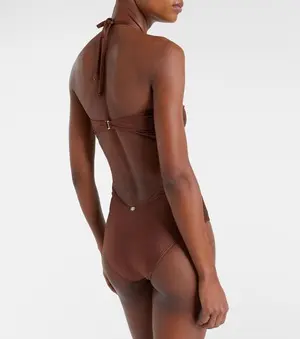 ADRIANA DEGREAS Solid Halterneck Swimsuit
