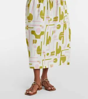 ADRIANA DEGREAS Balearic Printed Midi Skirt