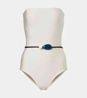 ADRIANA DEGREAS Belted Swimsuit - White