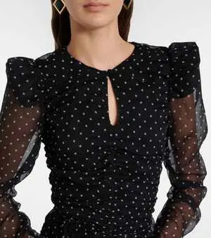 ROTATE BY BIRGER CHRISTENSEN Torana Polka-dot Ruched Minidress