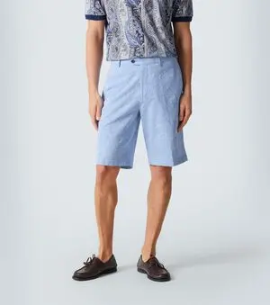 Etro Paisley Cotton Bermuda Shorts