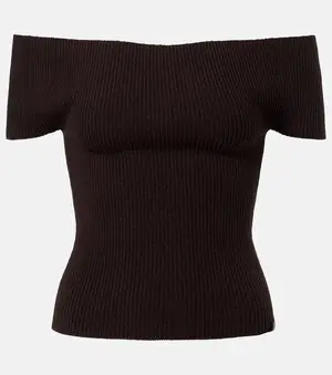 Extreme Cashmere N°381 Libra Ribbed Cashmere-blend Top - Brown