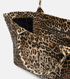 GANNI Leopard-print Canvas Tote Bag - Brown