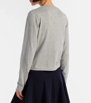 Extreme Cashmere N°451 Cotton And Cashmere Long Sleeve Top - Grey