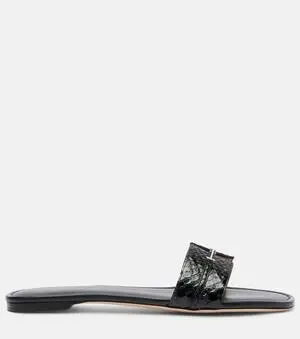 TOM FORD Julianne Croc-effect Leather Slides