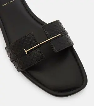 TOM FORD Julianne Croc-effect Leather Slides