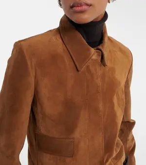 Nour Hammour Bleeker Cropped Suede Jacket