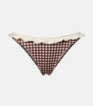 BANANHOT Angela Gingham Bikini Bottoms - Brown