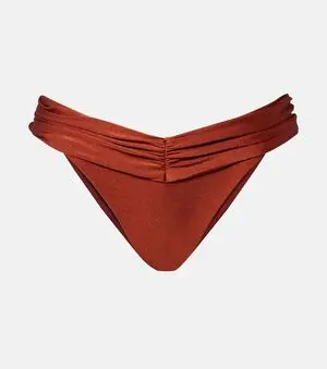 BANANHOT Jasmin Ruched Bikini Bottoms - Orange