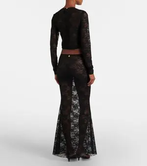 BANANHOT Rona Lace Midi Skirt - Black