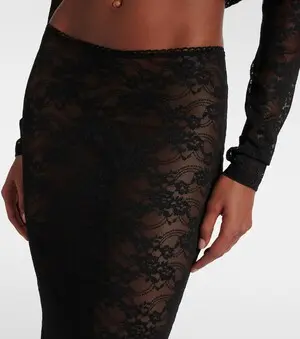 BANANHOT Rona Lace Midi Skirt - Black