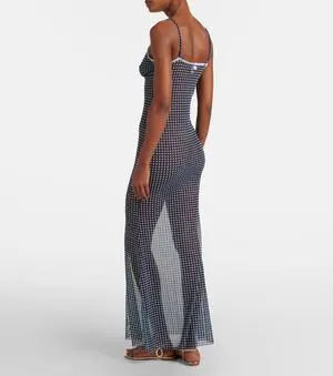 BANANHOT Solay Gingham Mesh Maxi Dress - Black