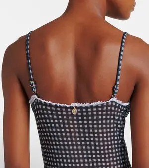 BANANHOT Solay Gingham Mesh Maxi Dress - Black