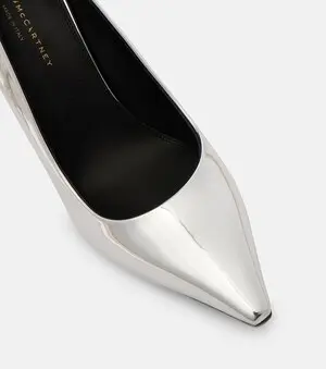 Stella McCartney Elsa 103 Metallic-effect Pumps - Silver