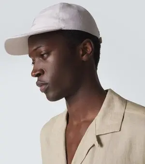 Loro Piana Logo Linen Baseball Cap