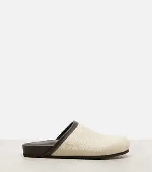 Brunello Cucinelli Monili Leather-trimmed Mules