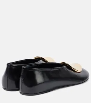 JIL SANDER Leather Ballet Flats - Black