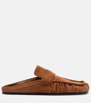 JIL SANDER Sabot Suede Mules - Brown