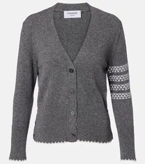 Thom Browne 4-bar Intarsia Virgin Wool Cardigan