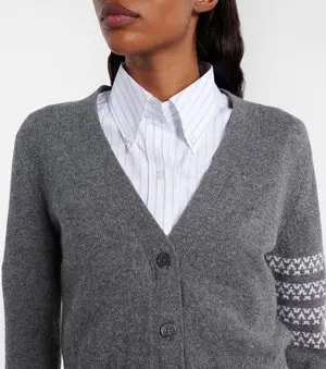 Thom Browne 4-bar Intarsia Virgin Wool Cardigan