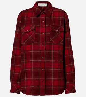 GOD'S TRUE CASHMERE Love Tartan Cashmere Shirt - Red