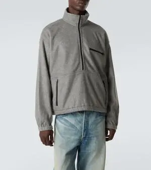 Auralee Silk Fleece Half-zip Sweater - Grey