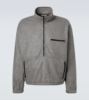 Auralee Silk Fleece Half-zip Sweater - Grey