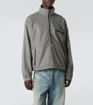 Auralee Silk Fleece Half-zip Sweater - Grey