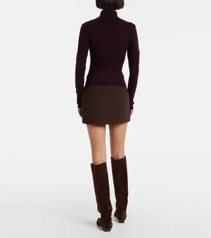 Wardrobe.NYC Virgin Wool Mini Skirt - Brown