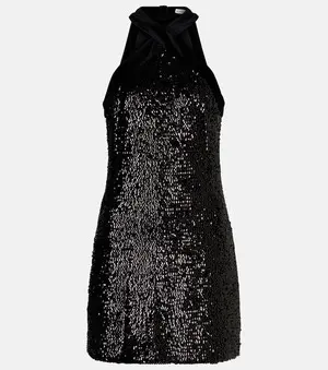 Simkhai Isla Sequined Halterneck Mini Dress - Black
