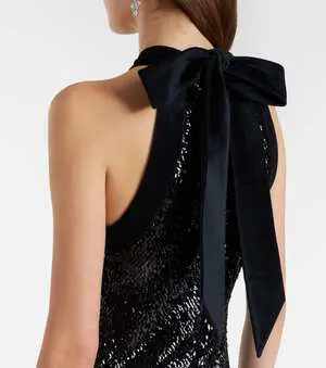 Simkhai Isla Sequined Halterneck Mini Dress