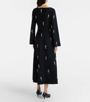 Simkhai Coretta Embellished Crêpe Midi Dress