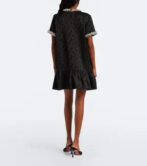 Simkhai Embellished Jacquard Minidress - Black