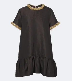 Simkhai Embellished Jacquard Minidress - Brown