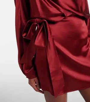 Staud Phoebe Silk-blend Satin Minidress - Red