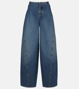 Alaïa Mid-rise Barrel-leg Jeans - Blue