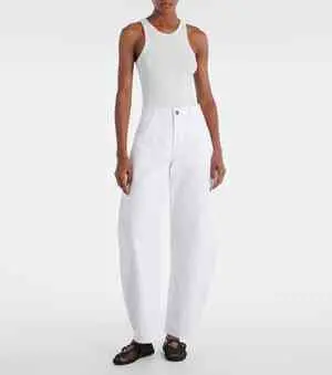 Alaïa Barrel Leg Jeans - White