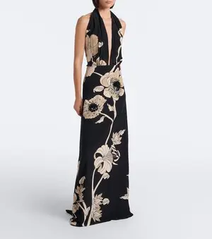 Johanna Ortiz Floral Silk Maxi Dress - Multicoloured