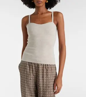Max Mara Wool-blend Camisole Top - Beige