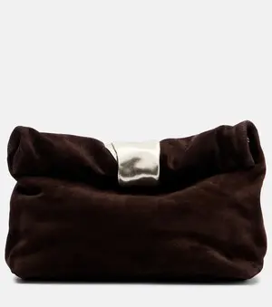 Staud Cuff Suede Clutch - Brown