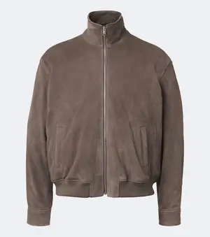 FRAME Suede Blouson Jacket - Beige