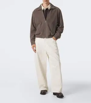 FRAME Suede Blouson Jacket - Beige