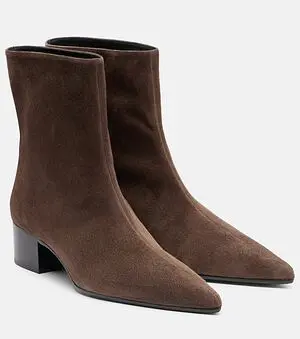 Khaite Andee Suede Ankle Boots - Brown
