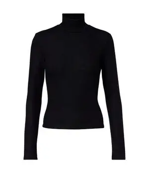 LESET LESET Lauren Turtleneck Jersey Top Black