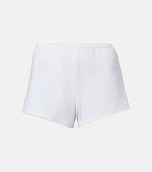 LESET Pointelle Cotton Shorts - White