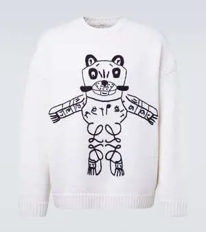 Loewe X Louis Wain Embroidered Wool Sweater - White